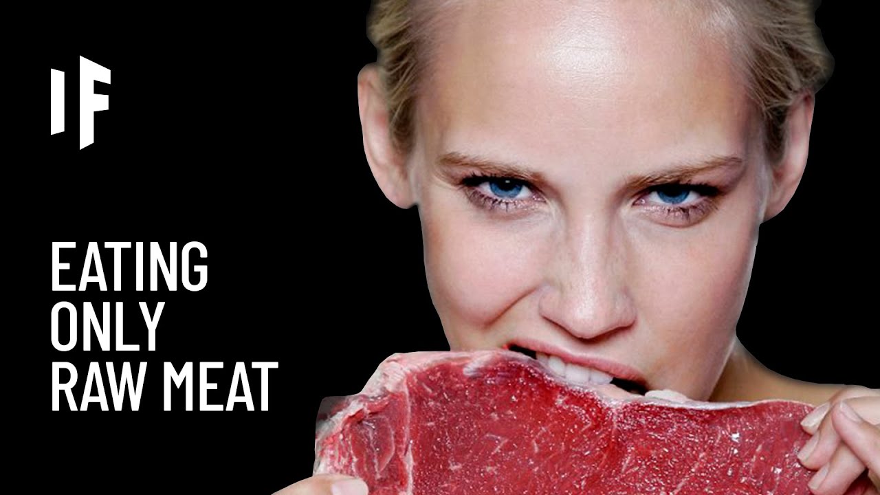 What happens if a human eats raw meat?
