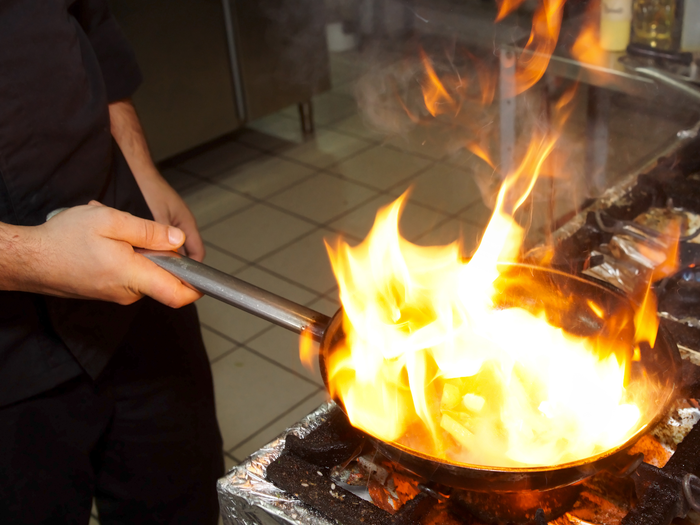 What happens if we cook food on high flame?