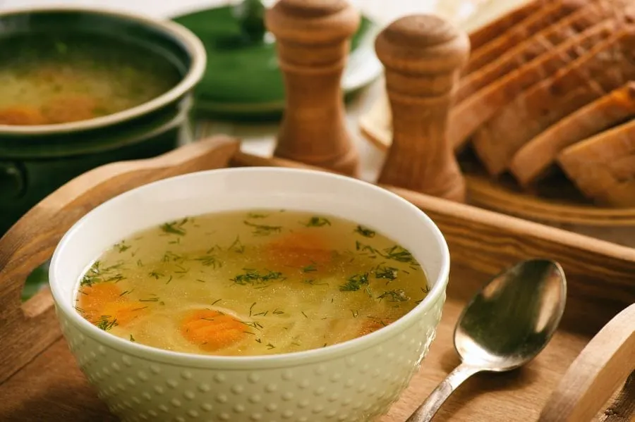 What happens if you add flour to chicken broth?