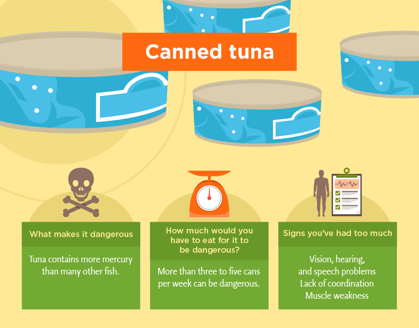 What happens if you eat too much canned tuna?