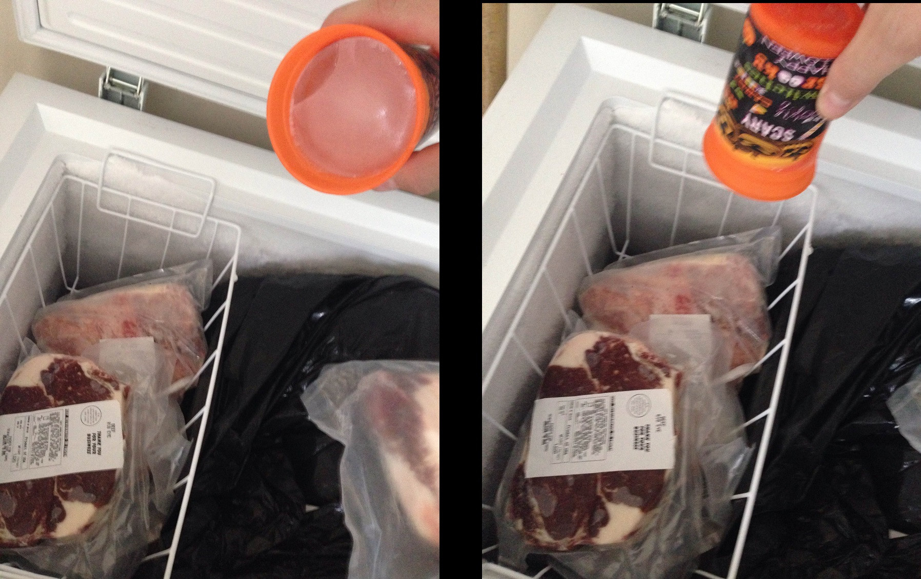 What happens if you put food in the freezer with water?