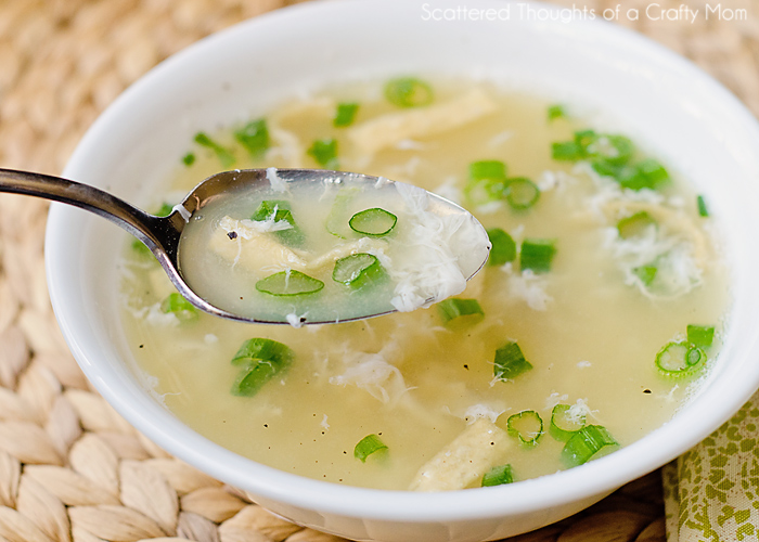 What happens if you put raw eggs in soup?