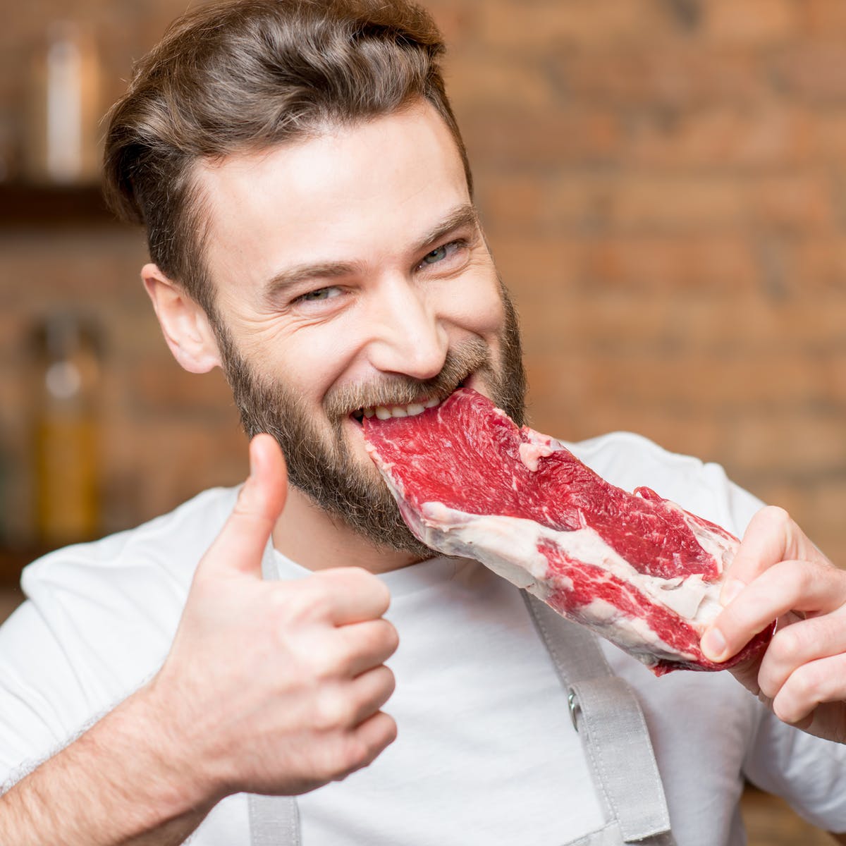 What happens when human eat raw meat?