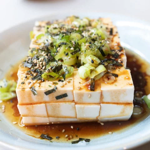 What happens when you cook tofu in hot oil?