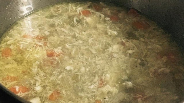 What happens when you start a soup with hot water?