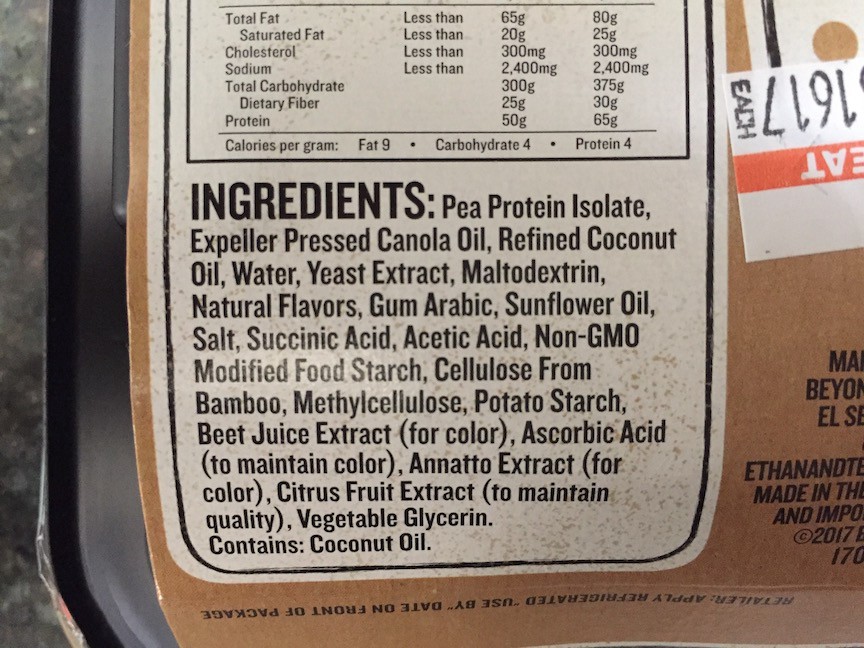 What ingredients are in Beyond Meat?