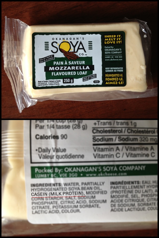 What ingredients are in soy cheese?