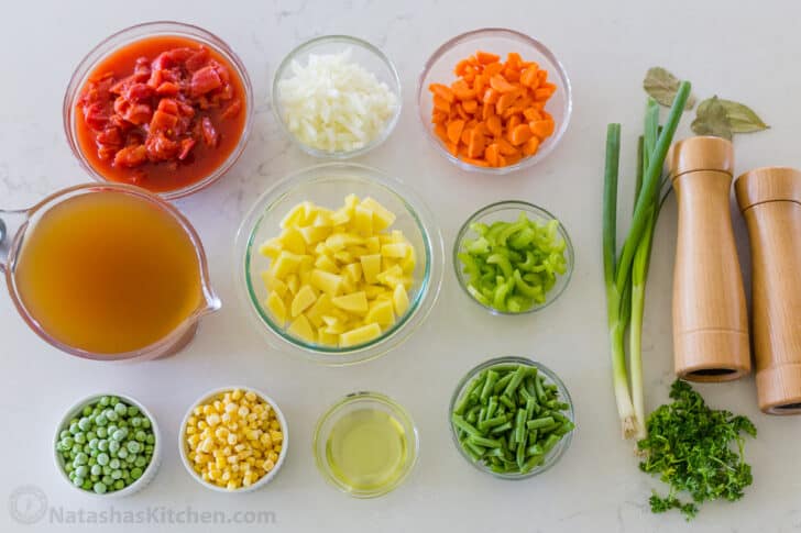 What ingredients do you need to make vegetable soup?