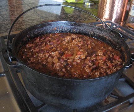 What ingredients were used in the first chili?