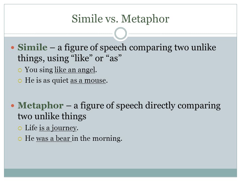 What is a figure of speech that directly compares two things?