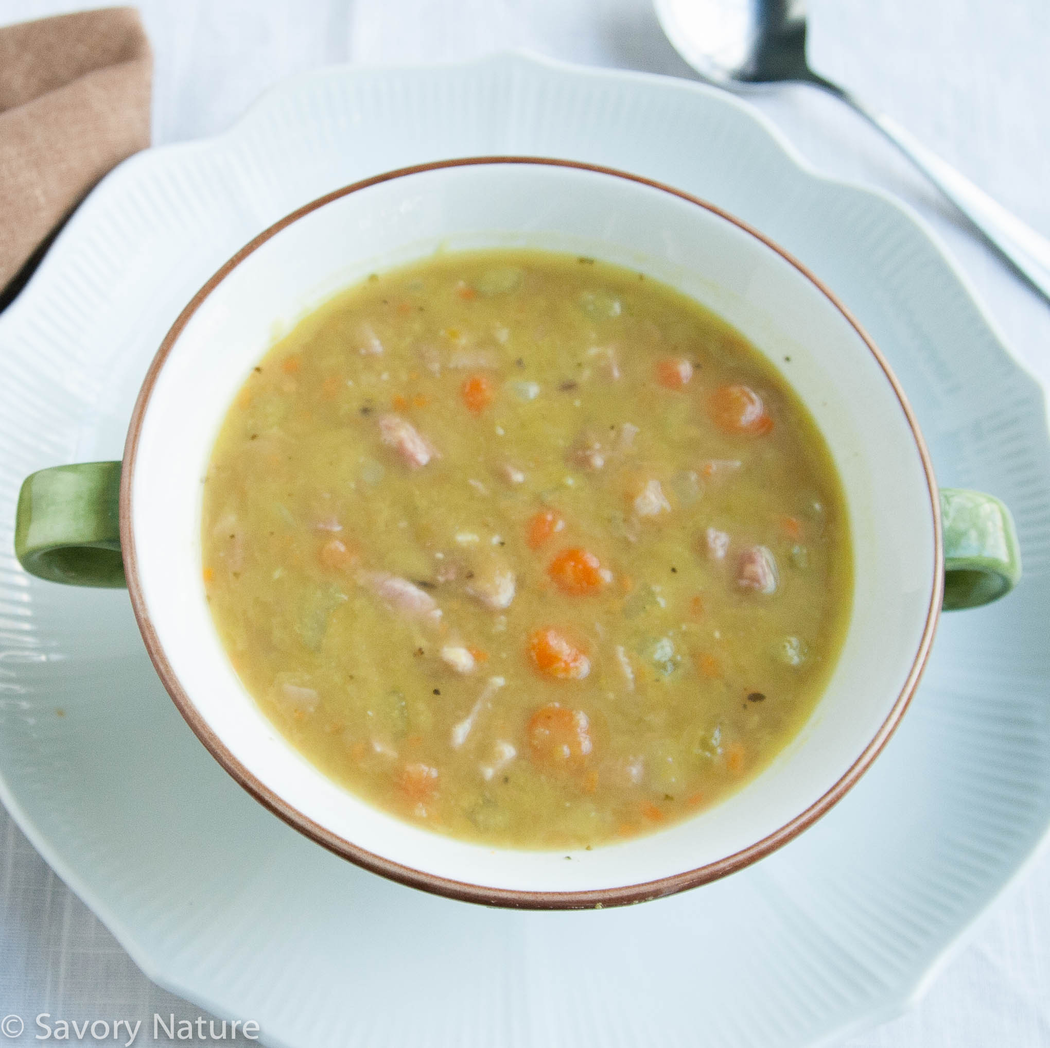 What is a good substitute for marjoram in Split pea soup?