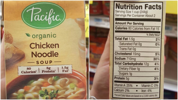 What is a healthy amount of sodium in soup?