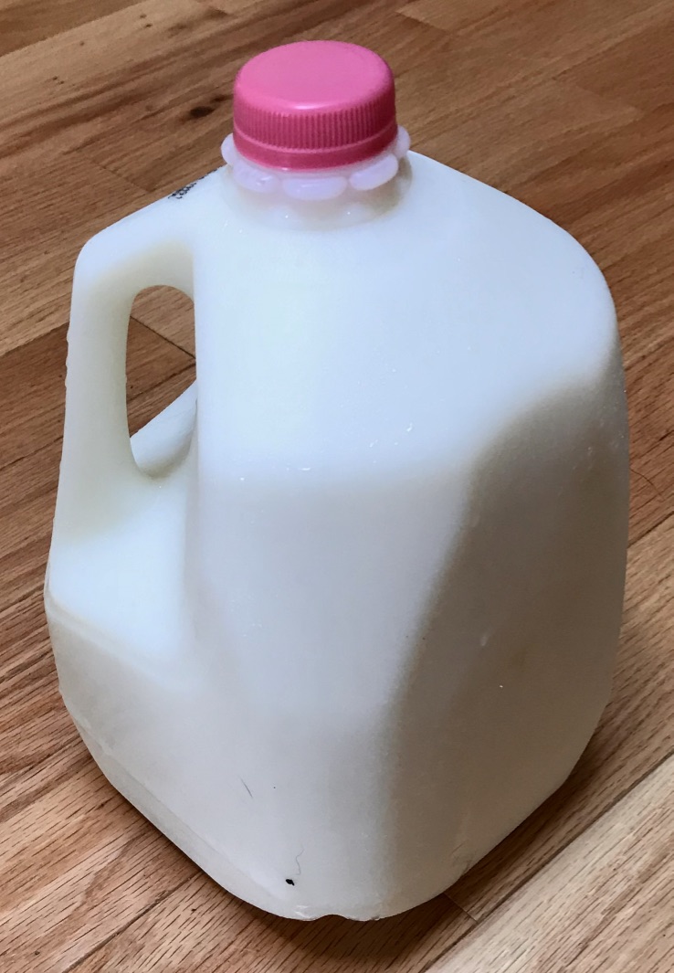 What is a large container of milk called?