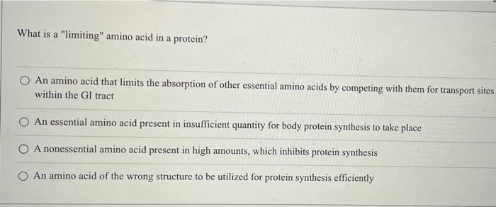 What is a limiting amino acid and why is it a problem?