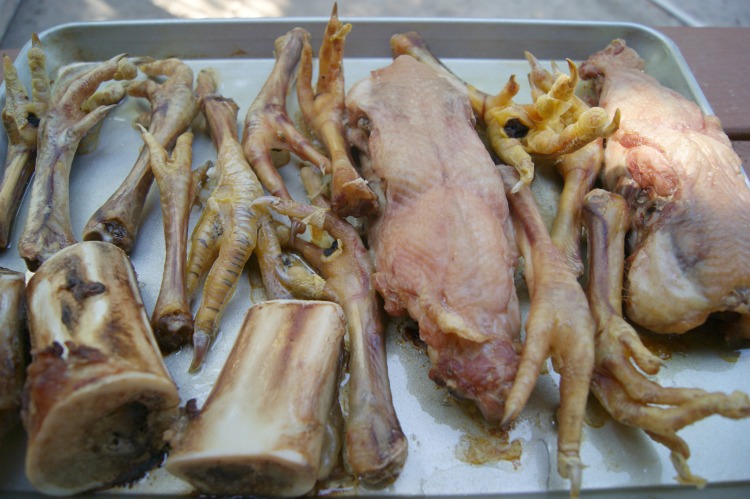What is a method for preparing bones for stock?