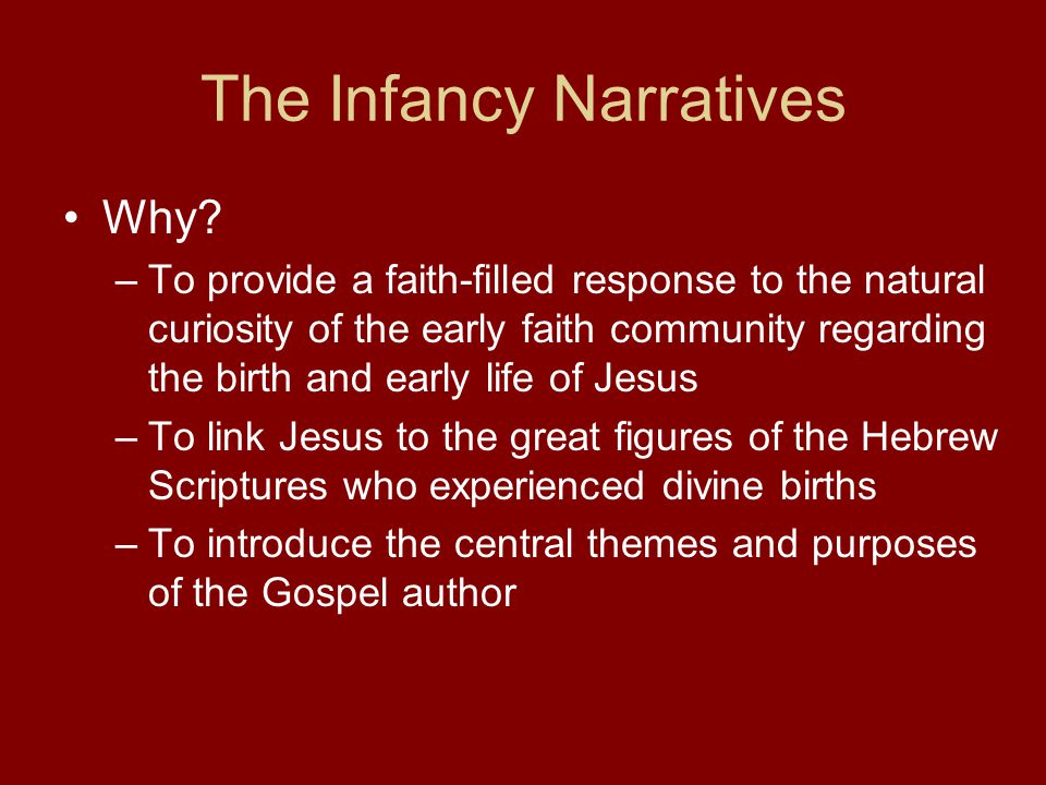 What is an infancy narrative in the Gospels?