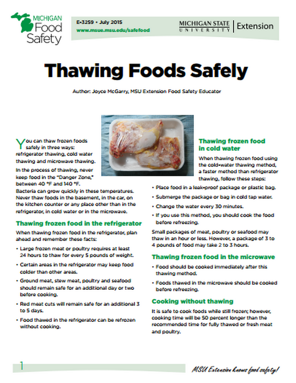 What is an unsafe way to thaw frozen food?