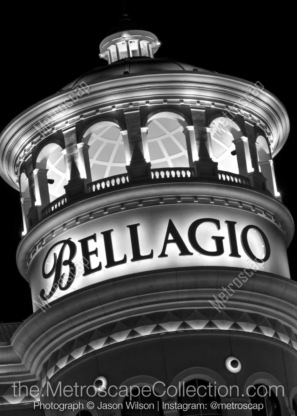 What is at the very top of the Bellagio?