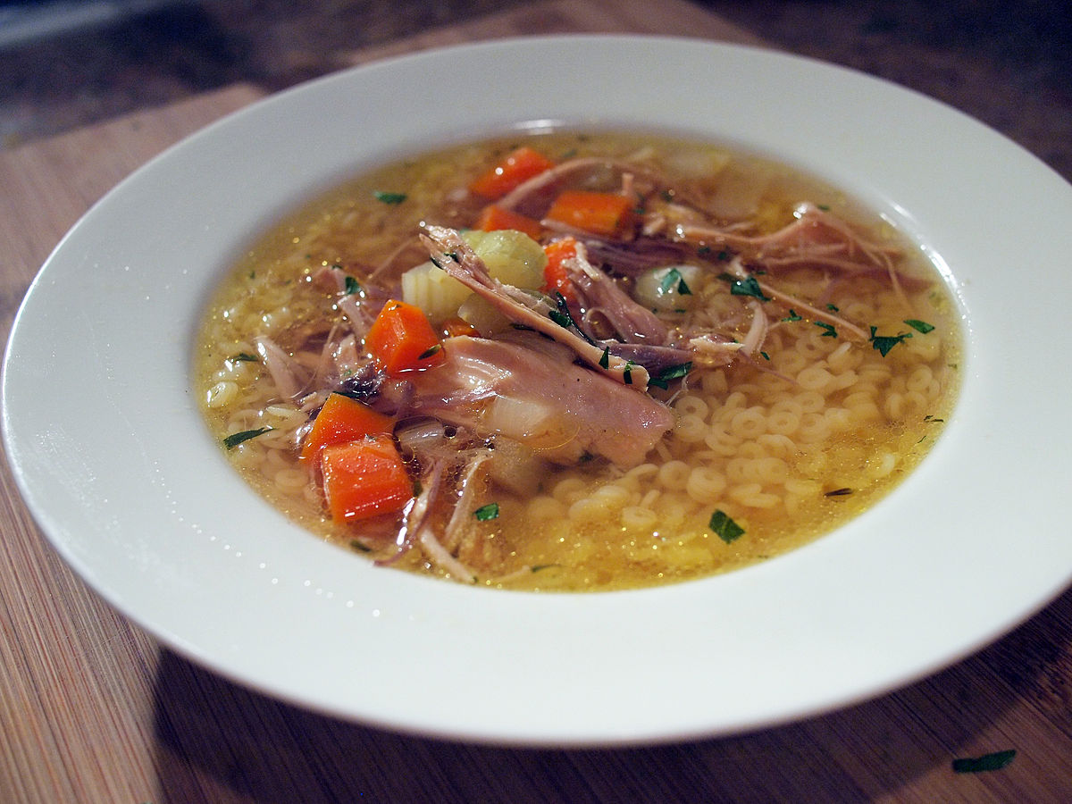 What is chicken soup a good source of?