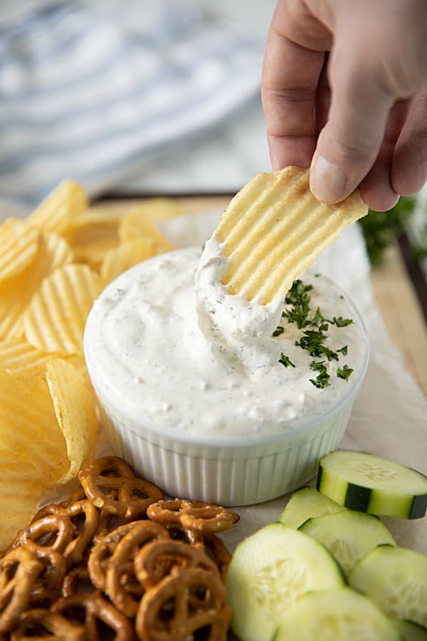 What is chip dip made of?