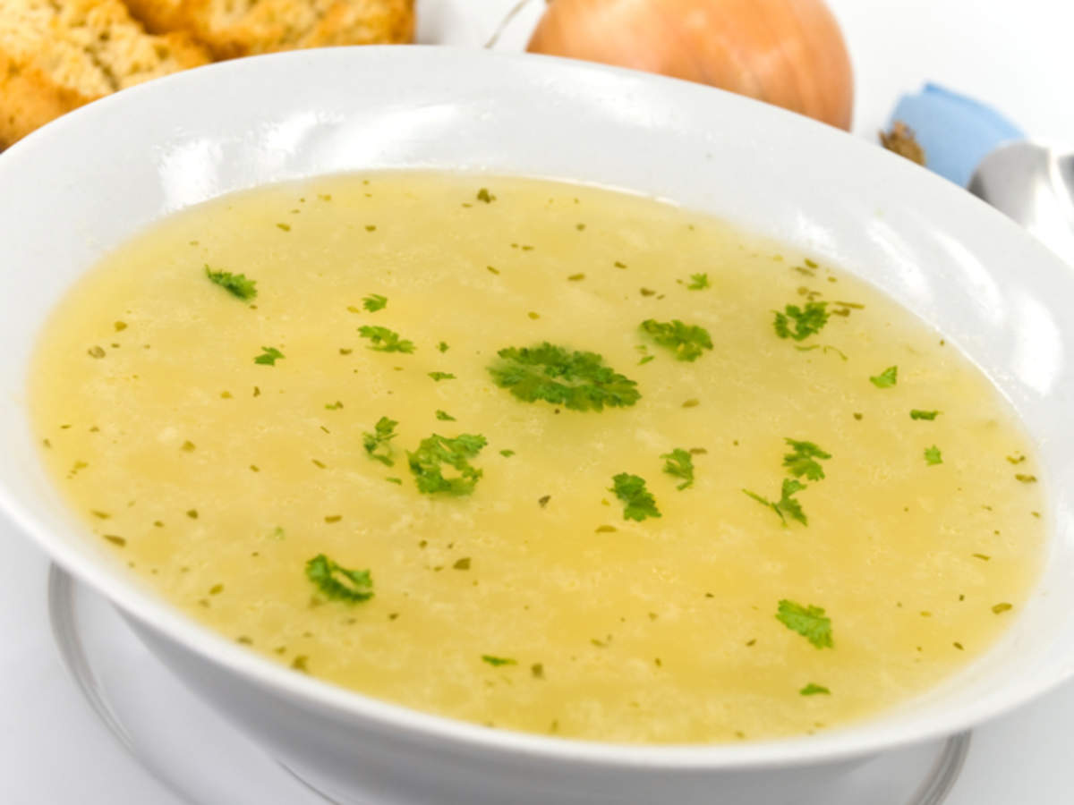 What is clear chicken soup made of?