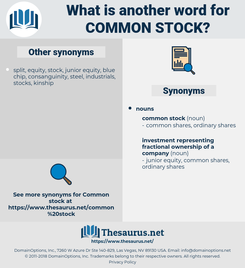 What is common stock synonym?