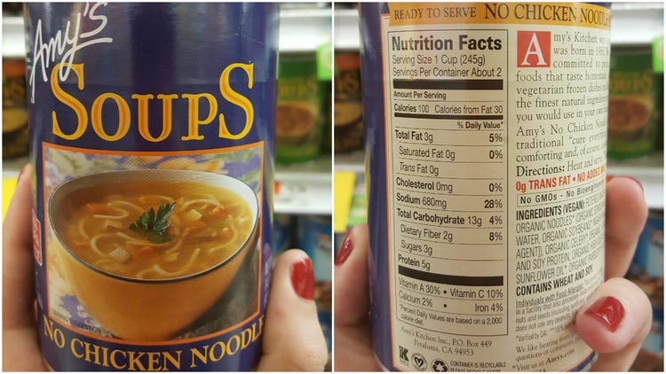 What is considered high sodium in soup?