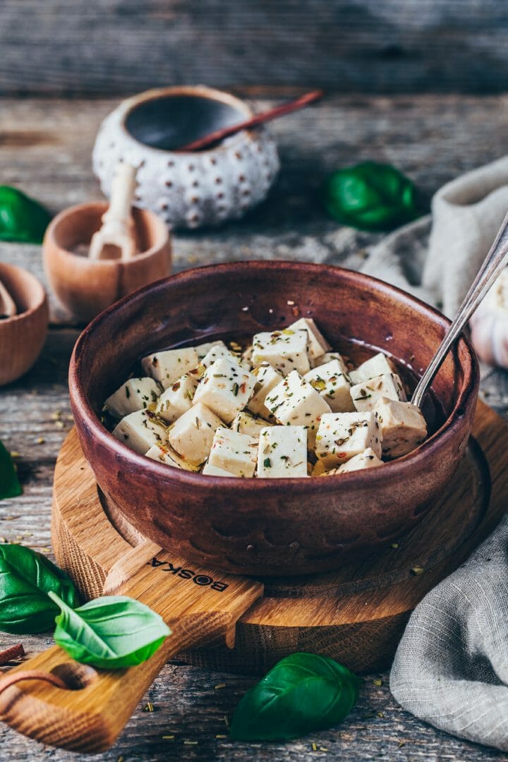 What is dairy-free feta made from?