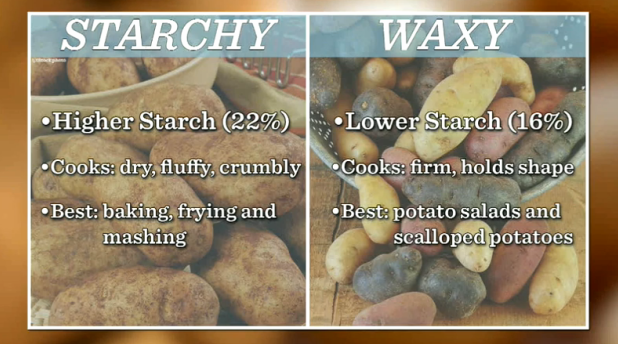 What is different about starchy potatoes?