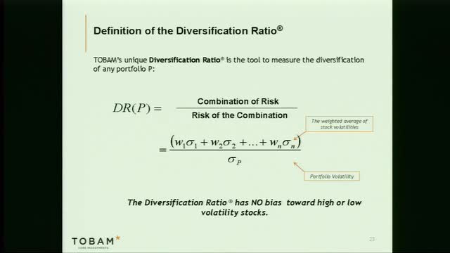 What is diversification ratio?