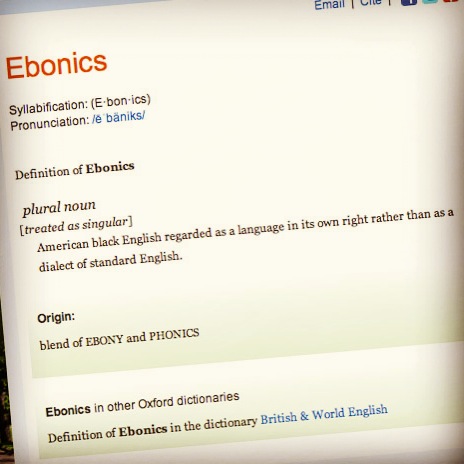 What is Ebonics called now?