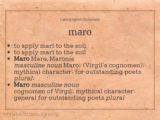 What is Maro mean?