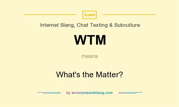 What is matter slang for?