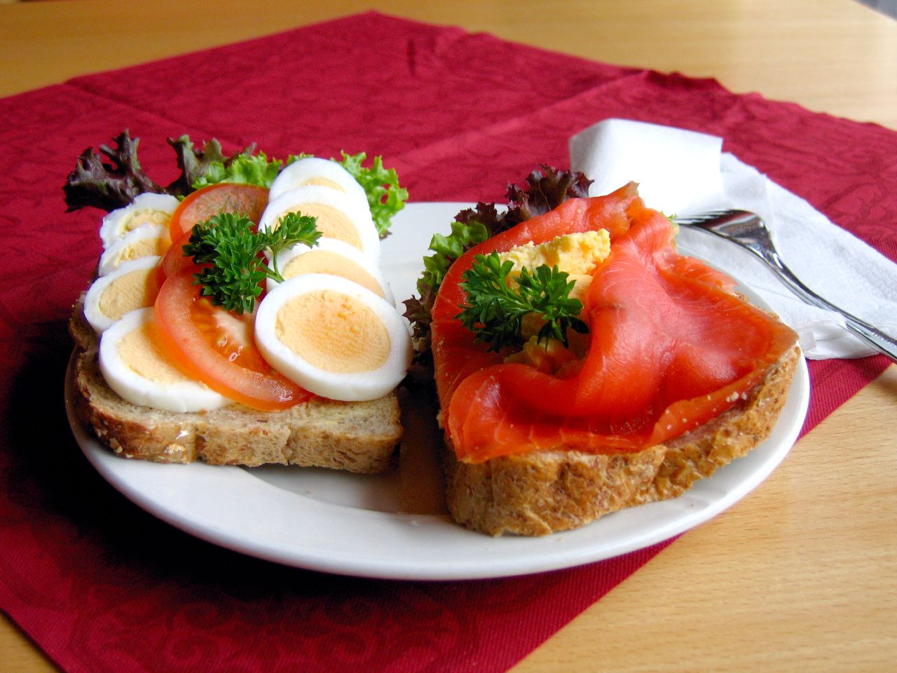 What is meant by an open-faced sandwich?