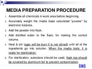 What is meant by media preparation?