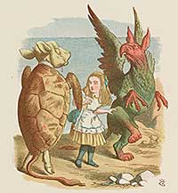 What is mock turtle soup made of in Alice in Wonderland?