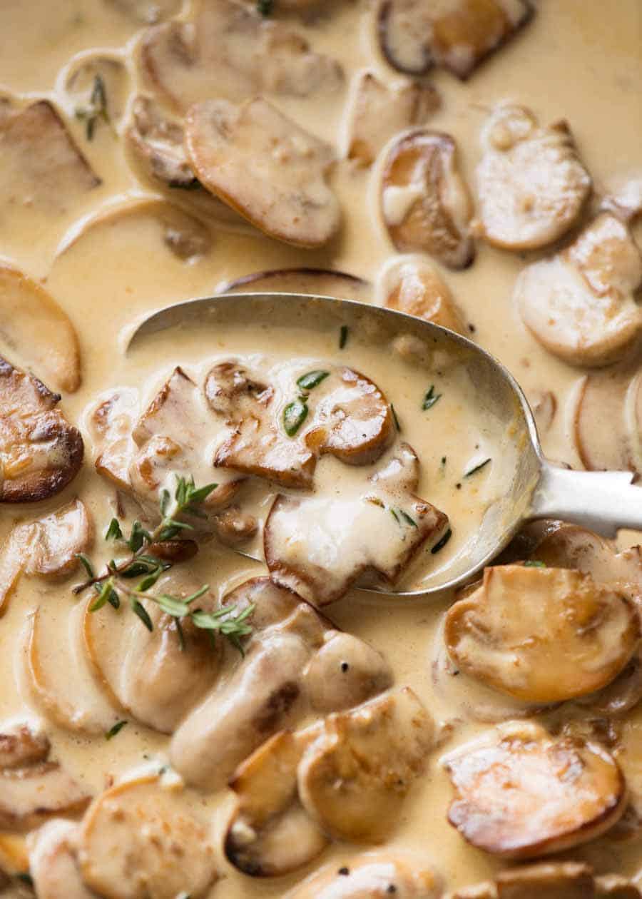 What is mushroom cream sauce made of?