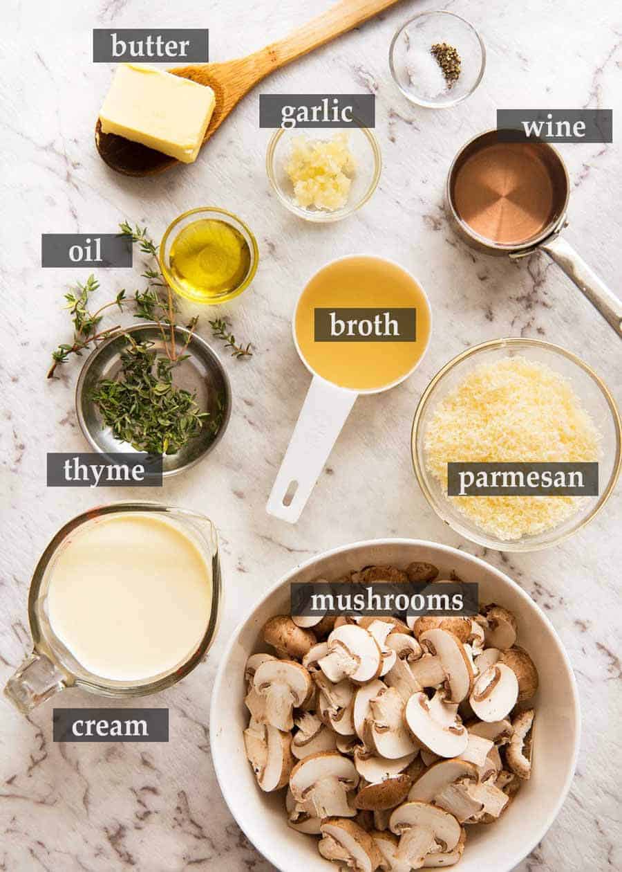 What is mushroom sauce made of?