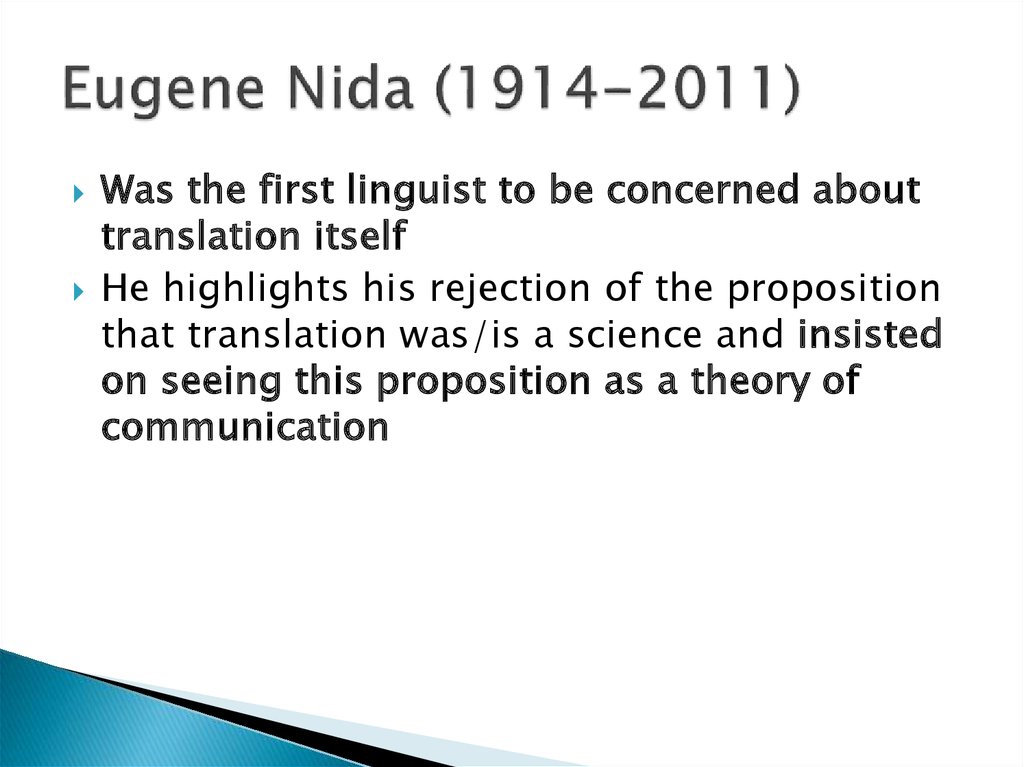 What is Nida theory of translation?