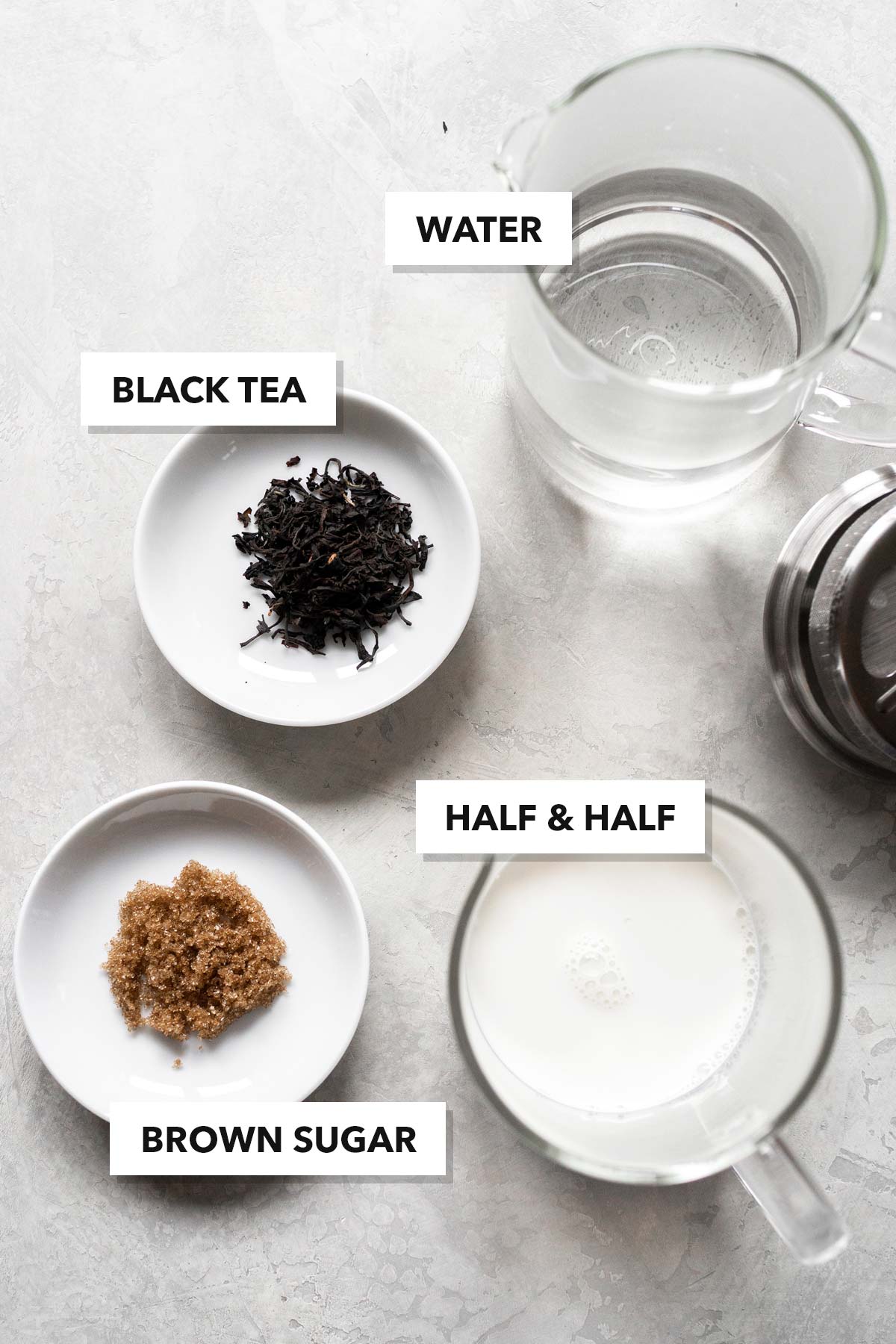 What is of water and milk in tea?