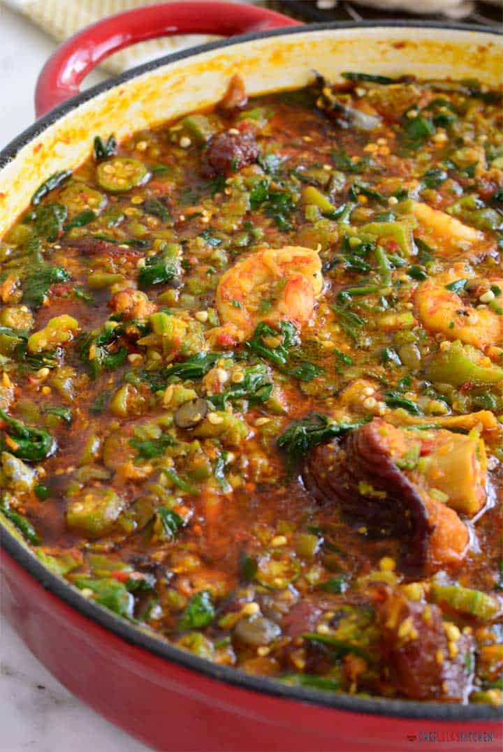 What is okra soup made of?