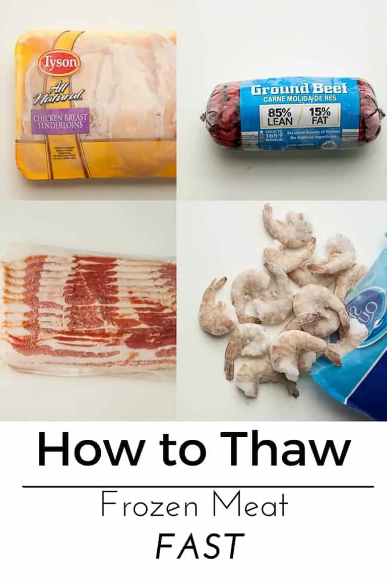 What is the best method for thawing frozen meat?