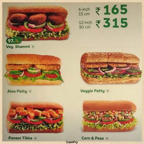 What is the cheapest product of subway?