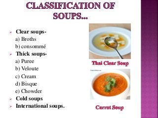 What is the difference between a clear soup and a Veloute?