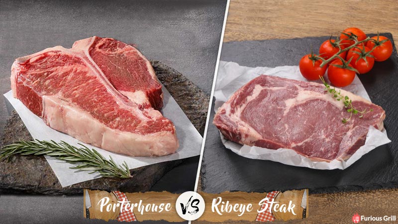 What is the difference between a Porterhouse and a ribeye?