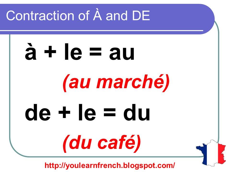 What is the difference between en and de in French?