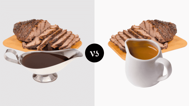 What is the difference between Jus and brown gravy?