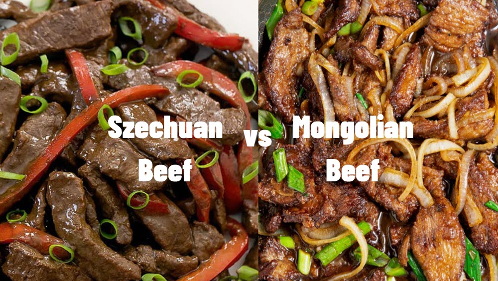 What is the difference between Mongolian and Szechuan beef?