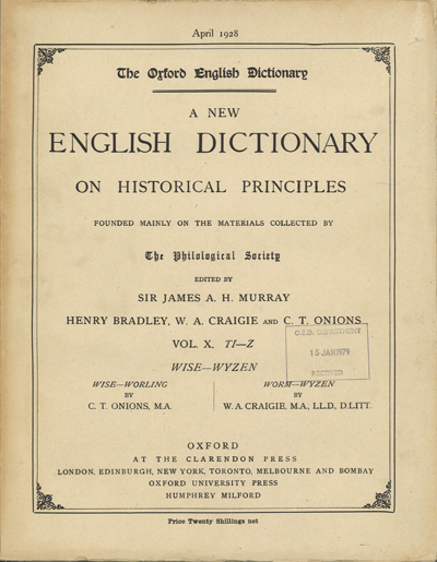 What is the first word in the Oxford English Dictionary?