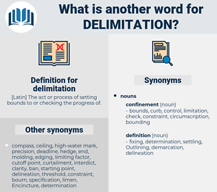 synonyms of delimitation in research and formed meaning